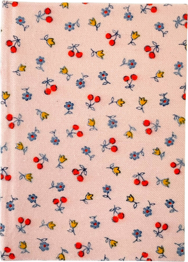 Studio Courtenay - Baby Pink Cherry Print Sustainable Fabric Covered A6 ...