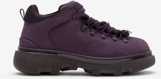 Burberry Peep-Toe Nubuck Python Ankle Boots - ShopStyle