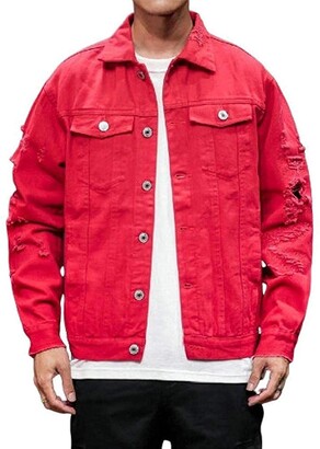 Mens Red Denim Jacket | Shop the world’s largest collection of fashion ...