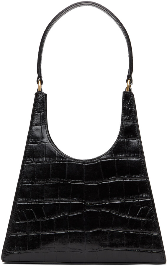 STAUD Black Croc Rey Bag - ShopStyle
