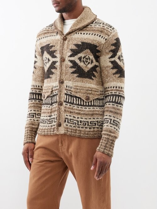 Ralph Lauren RRL Geometric Logo-intarsia Linen-blend Cardigan - ShopStyle