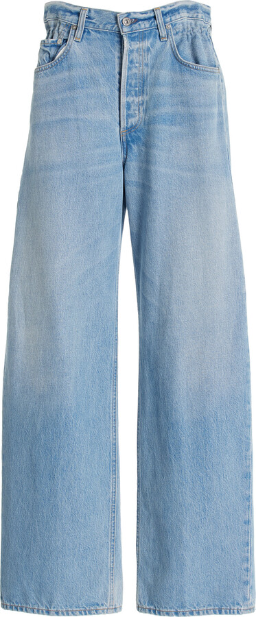 Citizens of Humanity Gwendoline Scrunched Rigid High-Rise Wide-Leg ...