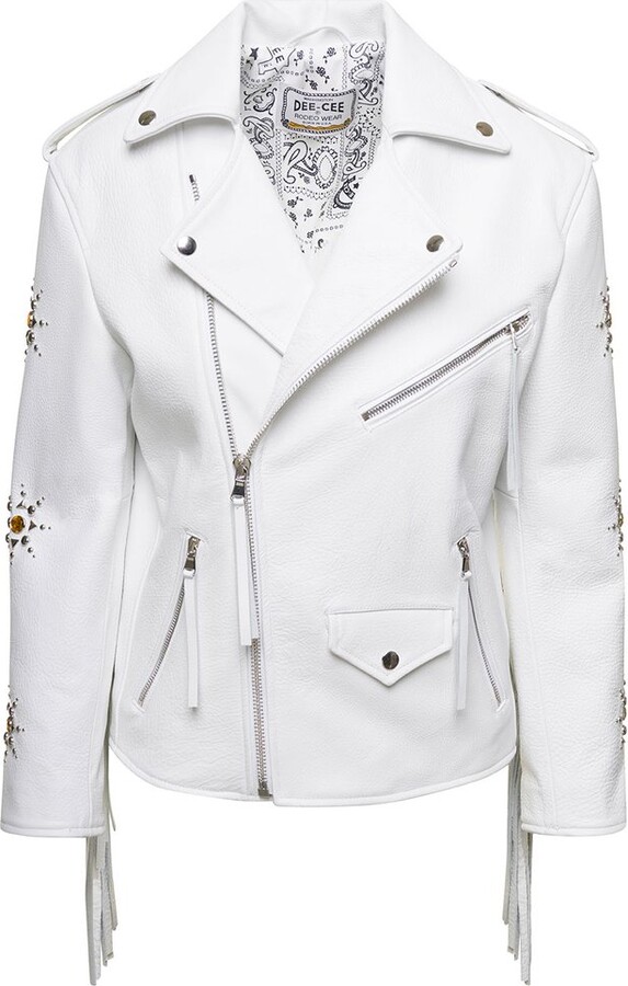 Washington Dee Cee Stud-Embellished Zipped Biker Jacket - ShopStyle