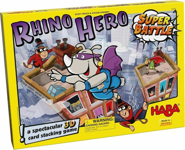 Haba Rhino Hero Super Battle - Exciting 3D Stacking Board Game for Kids ...