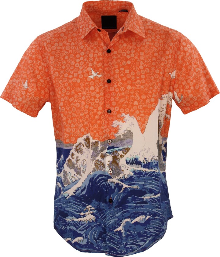 Lords of Harlech - George Waves Coral - ShopStyle Short Sleeve Shirts