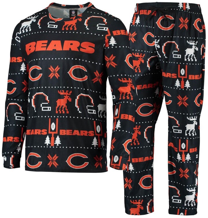 Foco Men's Navy Chicago Bears Wordmark Ugly Pajama Set - ShopStyle