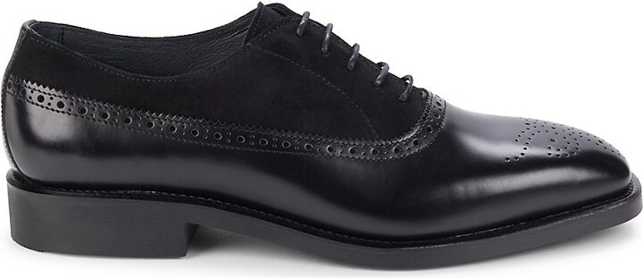 Karl Lagerfeld Paris Leather & Suede Longwing Brogues - ShopStyle Lace ...
