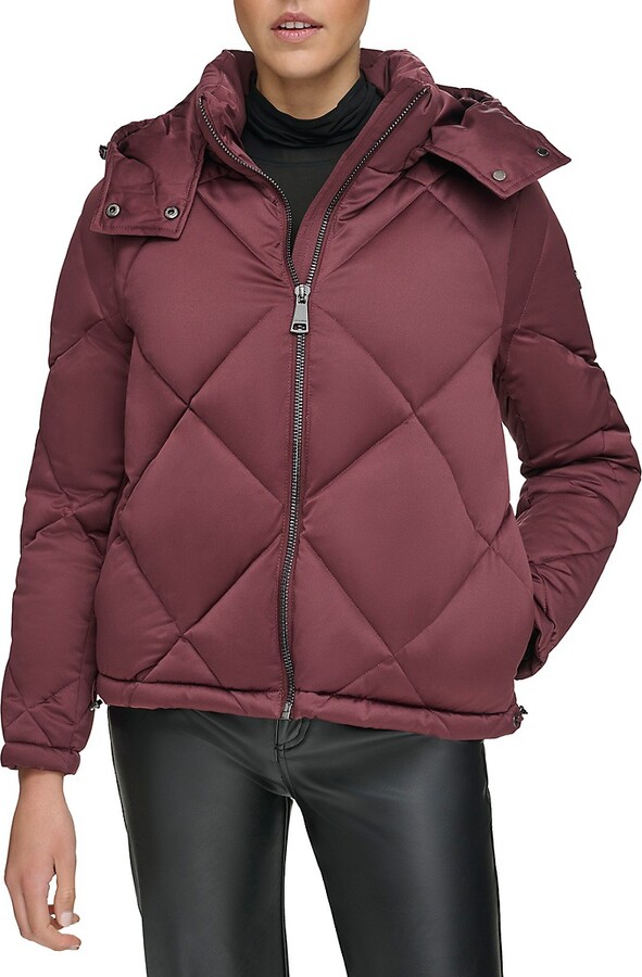 Calvin Klein Hooded Satin Puffer Jacket - ShopStyle