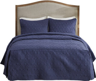 Gracie Mills Sandy 3 Piece Split Corner Classic Pleated Quilted ...