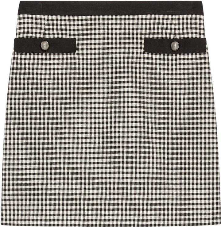 Gucci Check-Print Mini Skirt - ShopStyle