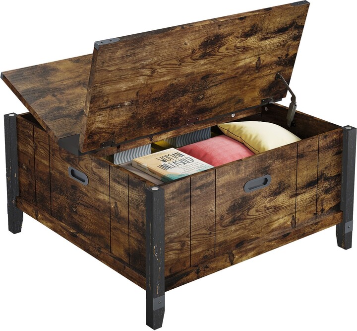 Bestier Farmhouse Lift Top Square Coffee Table with Storage - ShopStyle