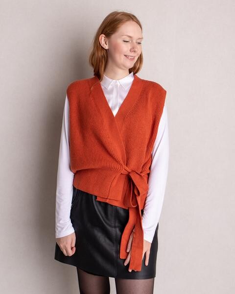 Jackie & Kate - Rust knitted vest rust - OS / rot - ShopStyle Knitwear