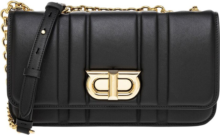 Ferragamo New Gancini Plaque Leather Shoulder Bag - ShopStyle