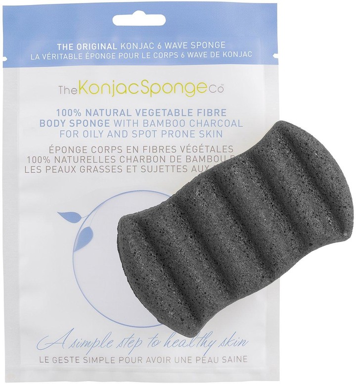 The Konjac Sponge Company 6 Wave Bath Sponge With Bamboo Charcoal ...