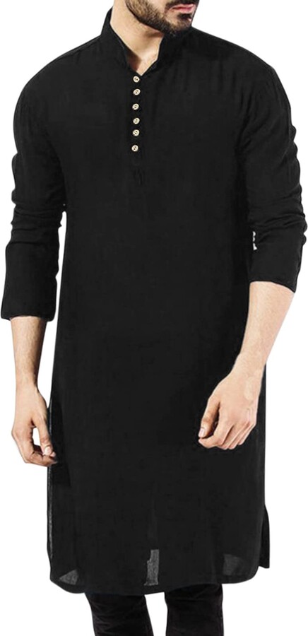 COOFANIN Valentine's Day Candy Jalabia Kaftan Men Egyptian Jalabiya Men ...