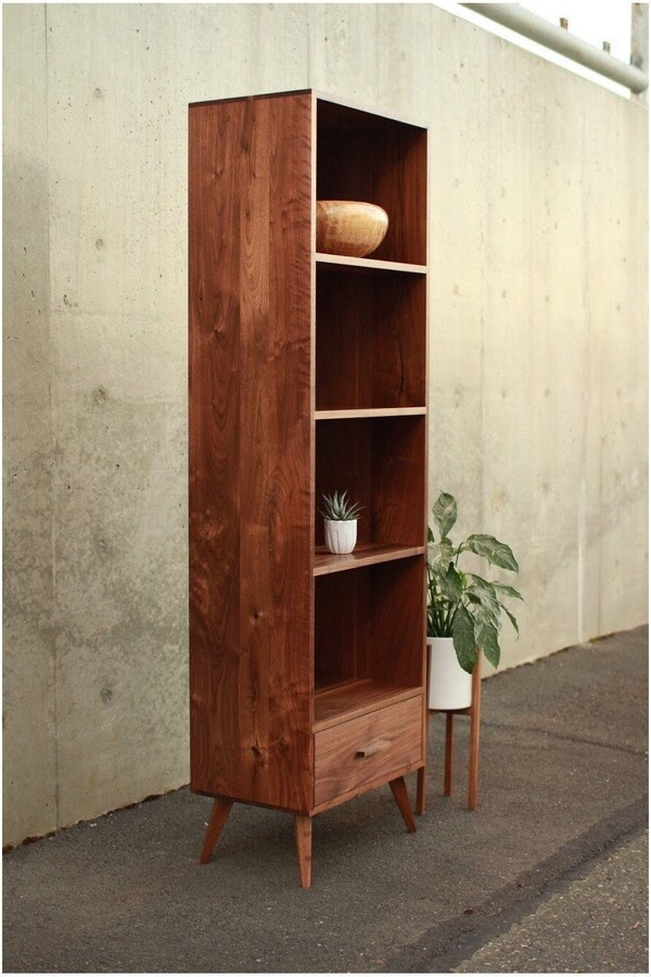 Etsy Fullstack Bookcase, Mid-Century Modern Vinyl Storage, Mid Century ...