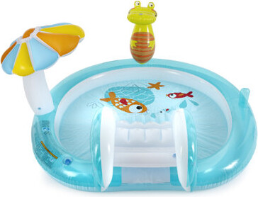 Intex Gator Inflatable Play Center Kiddie Pool With Slide & Fun Ballz ...