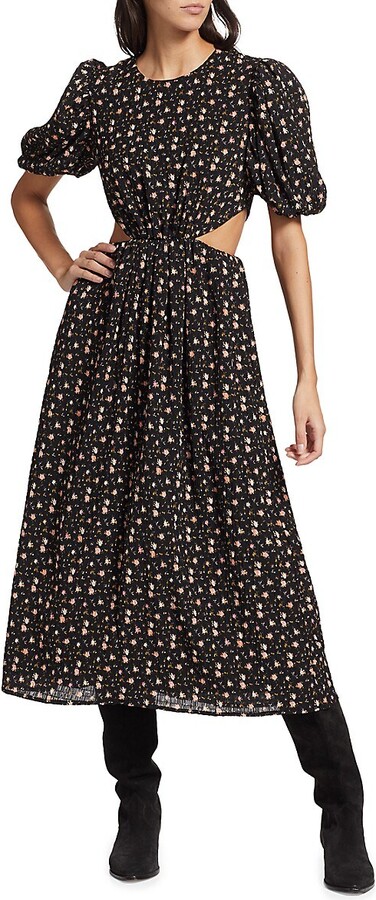 WAYF Marcela Floral Cut-Out Midi-Dress - ShopStyle