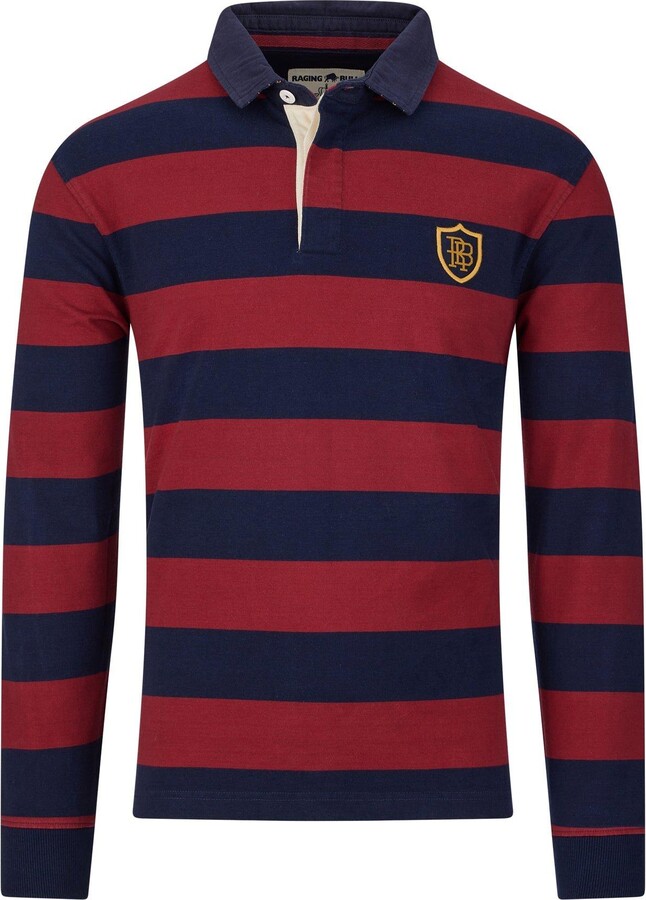 Raging Bull Long Sleeve Hooped RB Rugby - ShopStyle