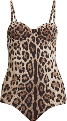 Dolce & Gabbana Leopard One-Piece Swimsuit - ShopStyle