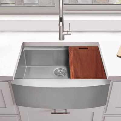 ALWEN 30 x 22 inch Farmhouse Kitchen Sink, Workstation Ledge 18 Gauge ...