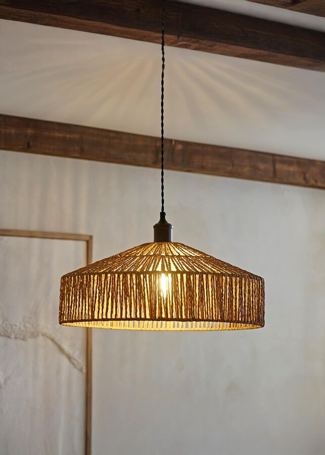 ValueLights Elcano Natural Woven Rope Easy Fit Ceiling Pendant Light ...