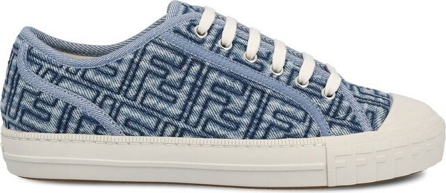 Fendi Domino Denim Low-Top Sneakers - ShopStyle