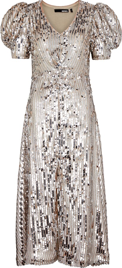 Rotate by Birger Christensen Sierina Sequin-embellished Midi Dress ...