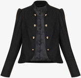 ME AND EM Military puff shoulder stretch-wool-blend jacket - ShopStyle