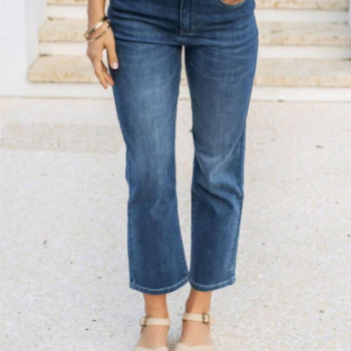 Grace & Lace Fave Straight Leg Cropped Denim In Mid-Wash - ShopStyle
