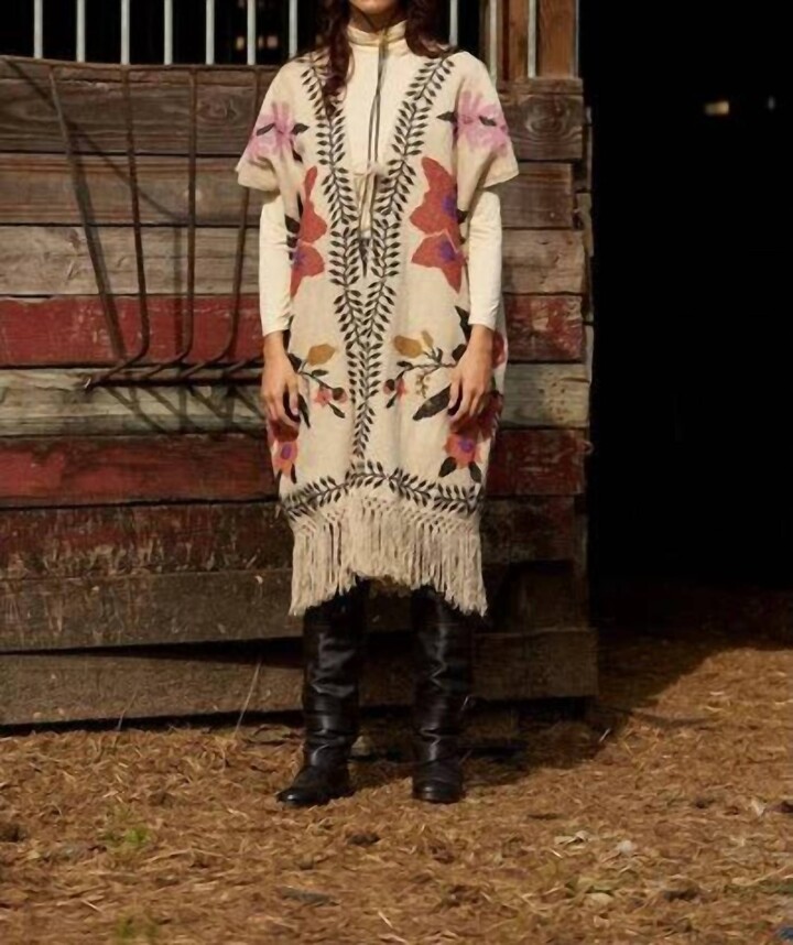 Carolina K. Eden Poncho In Dusty Floral Cream - ShopStyle Casual Jackets