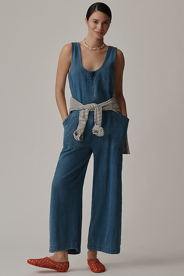 Pilcro Zip-Front Wide-Leg Overalls - ShopStyle Jumpsuits & Rompers