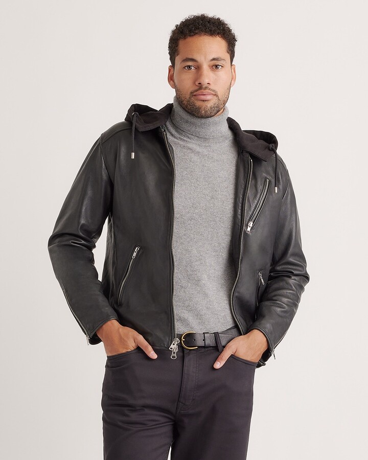 Quince 100% Washed Leather Jacket with Hood - ShopStyle