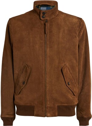 Polo Ralph Lauren Suede Baracuda Bomber Jacket - ShopStyle