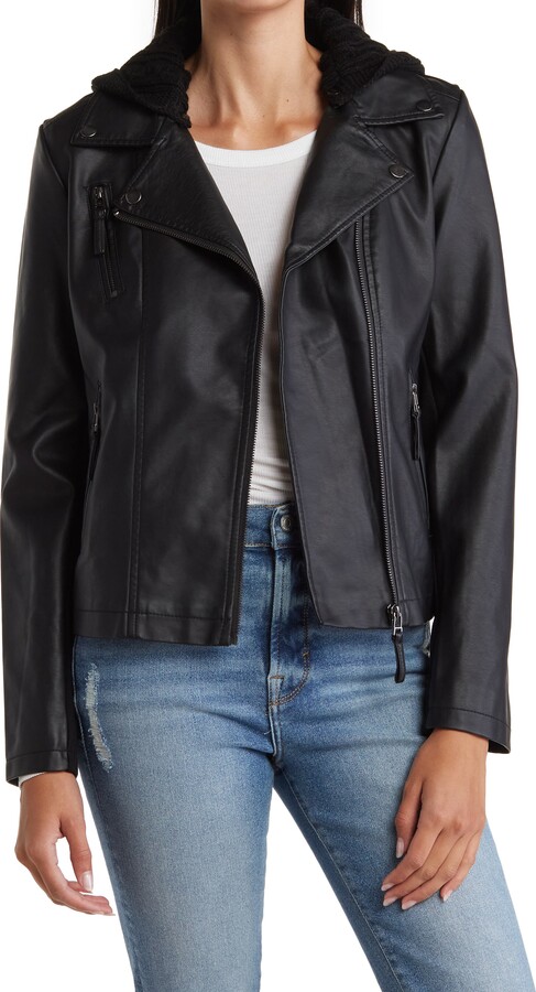 Sebby Hooded Faux Leather Jacket - ShopStyle