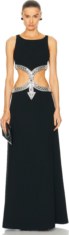 Chloé Textured Wool Crepe Gown in Black - ShopStyle Evening Dresses