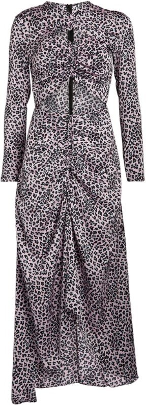 Maje Leopard Print Cut-Out Midi Dress - ShopStyle