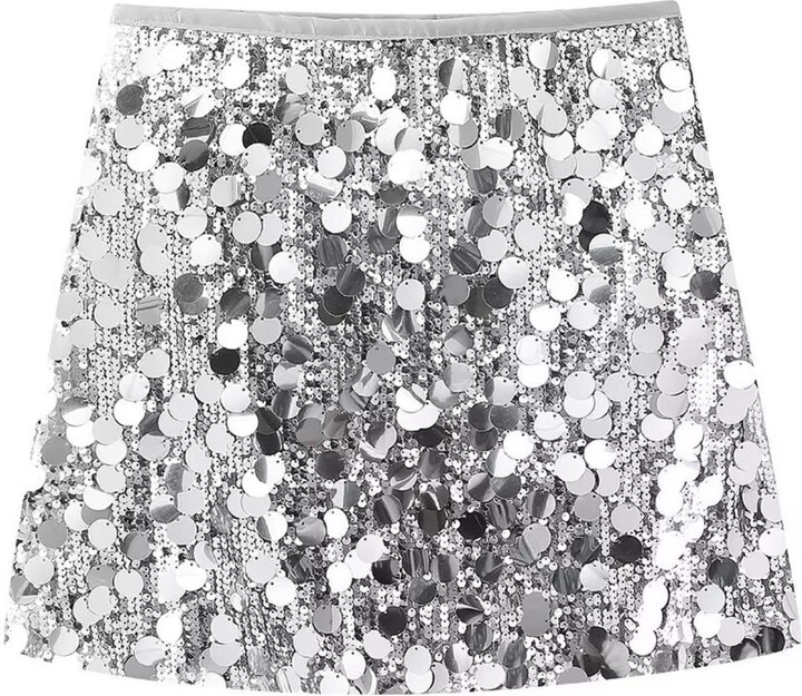 ZISTRCBAO Women Boho Rave Skirt Fringe Skirt - Sequin Hip-Hugging Skirt Sexy Mini Skirt - ShopStyle
