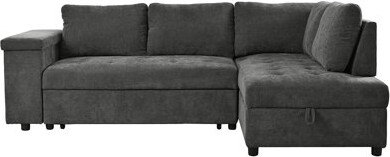 Dakota Fields L Shaped Couch with Pull Out Bed and Storage Sectional Sleeper Sofa with Hidden ...