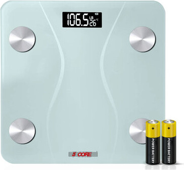 5 Core Digital Bathroom Scale For Body Weight Fat Backlit LCD Display ...