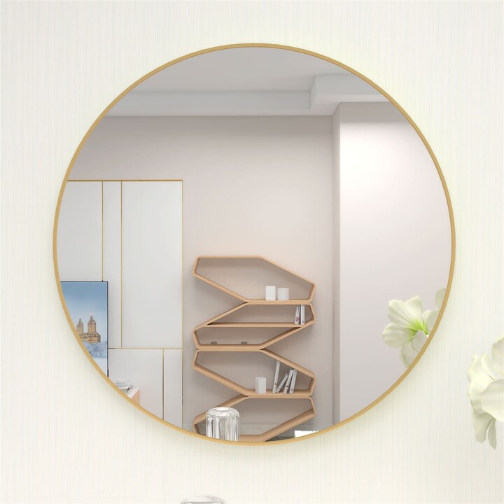 AWZTOO 32 Inch Round Mirror, Wall Mirror Circle Mirror Modern Decor ...