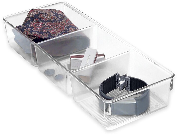Idesignâ"¢ Interdesign Linus 13" X 5" 3-Compartment Storage Bin Clear ...