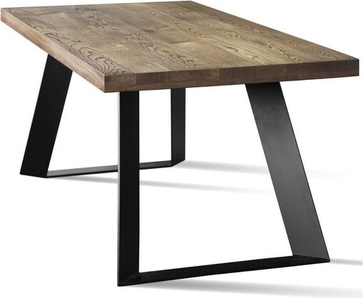 MaximaHouse KASTLE 100 Solid Wood Dining Table - Rustic Oak/Industrial Black - ShopStyle