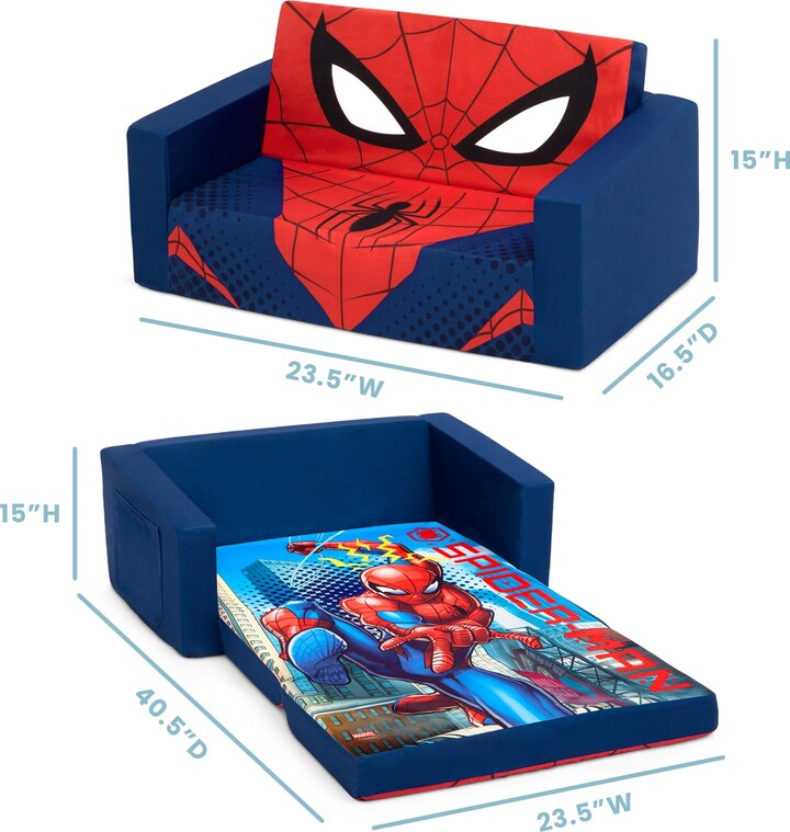 Delta Children Spider-Man Cozee Flip-Out Sofa - 2-in-1 Convertible Sofa ...