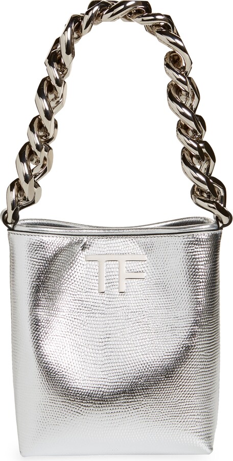 Tom Ford Mini Lizard Embossed Metallic Leather Top Handle Bag - ShopStyle