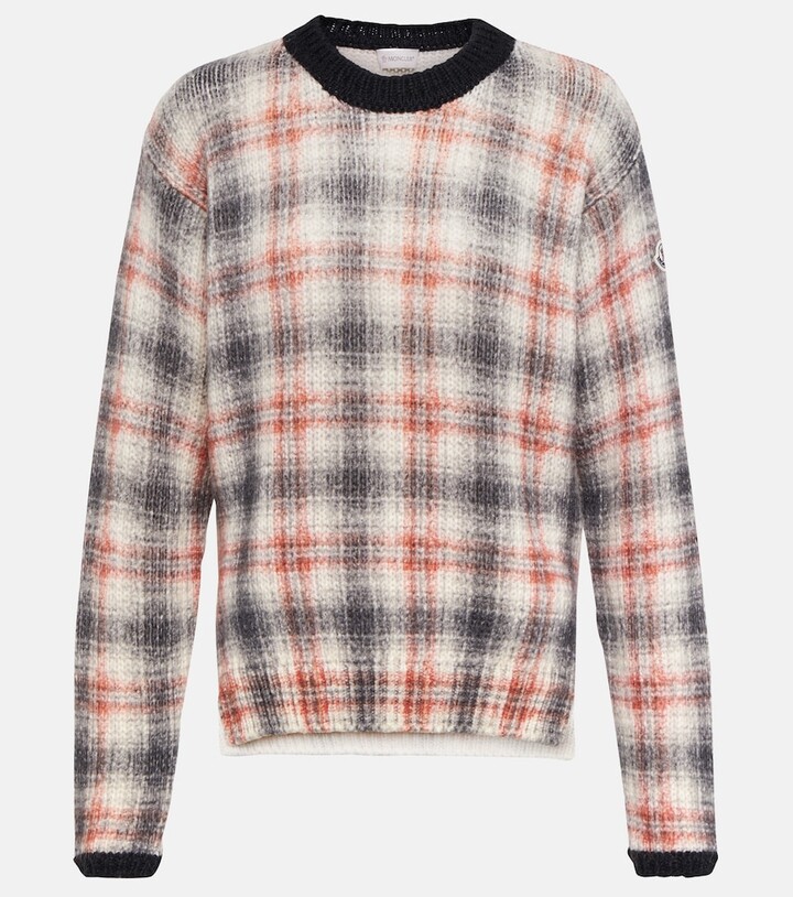 Moncler Checked wool-blend sweater - ShopStyle