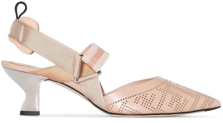 Fendi Perforated-Logo 55mm Pumps - ShopStyle
