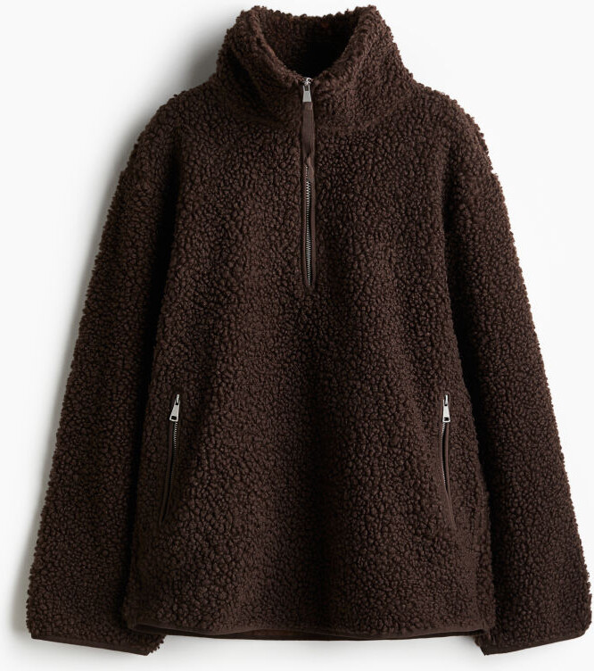 H&M MAMA Before & After Half-Zip Teddy Fleece Jacket - ShopStyle