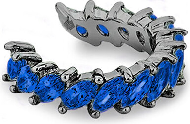 Sally Skoufis Emergence Ear Cuff With Man Made Sapphire In Black ...