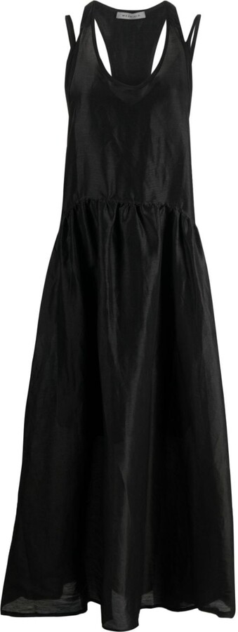 MAURIZIO MYKONOS Racerback Linen-Silk Maxi Dress - ShopStyle